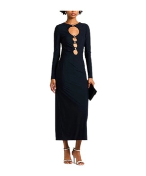 Burberry Long Sleeve Cut Out Maxi Dress