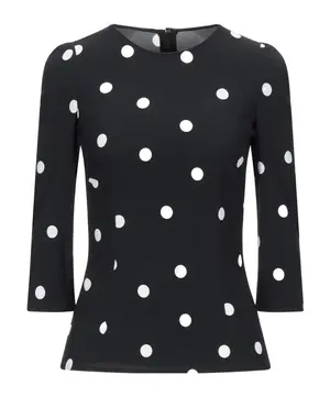 Dolce & Gabbana Polka Dot 3/4 Sleeve Crepe Top