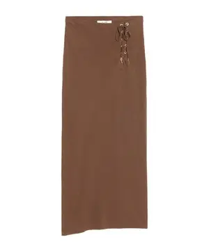 Zadig&Voltaire Side Slit Lace-up Maxi Skirt - Green