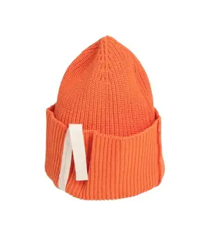 Jacquemus Solid Color Knitted Hat - Orange