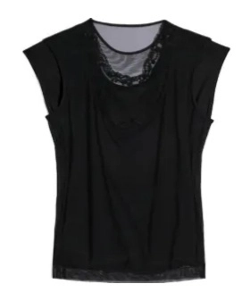Simone Rocha Layered Liquid Cap Sleeve Lace Trim Cotton T-shirt