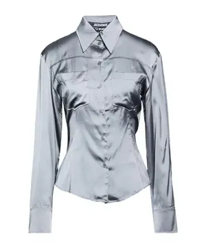 Jacquemus Solid-colored Satin Shirt - Grey