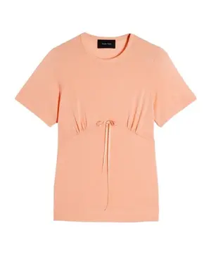 Simone Rocha Gathered Bust Bow Detail T-shirt - Pink