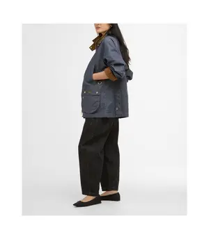 Barbour Collared Denim Jacket With Snap And Zip Closure - No