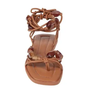 Farm Rio Strappy Flat Sandals With Embellished Detail