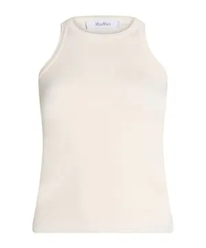Max Mara Solid-colored Knitted Sleeveless Top - White