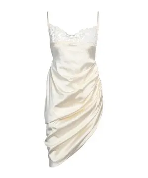Jacquemus Solid-color Lace Satin Dress - Ivory