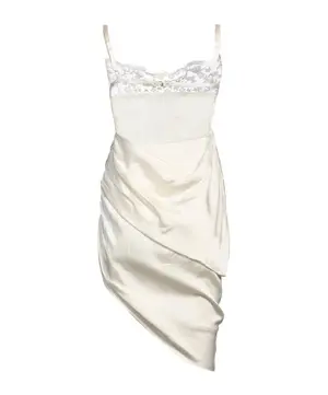 Jacquemus Solid-color Lace Satin Dress