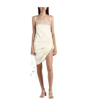 Jacquemus Solid-color Lace Satin Dress