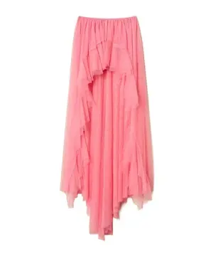 TWINSET X Myfo Asymmetric Tulle Skirt - Pink