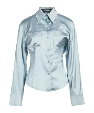Jacquemus Solid-colored Satin Shirt - Blue