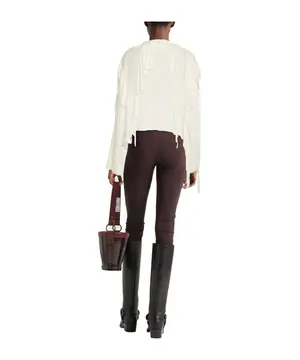 DIESEL® Pleated Long-sleeved Shirt With Ruffled Trim