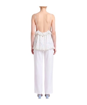 GANNI Ruched Tie Strap Tank Top
