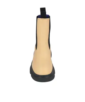 Burberry Simple Leather Chelsea Boots - Sand-colored