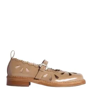 Simone Rocha Mary Jane Brogues With Daisy Cut-outs - Nude