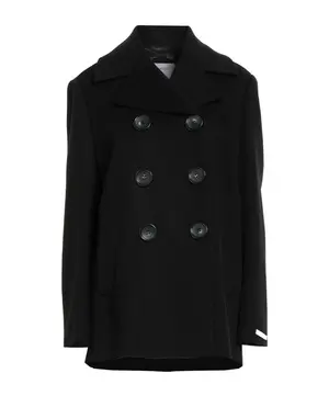 Sportmax Double-breasted Long-sleeve Coat - Black