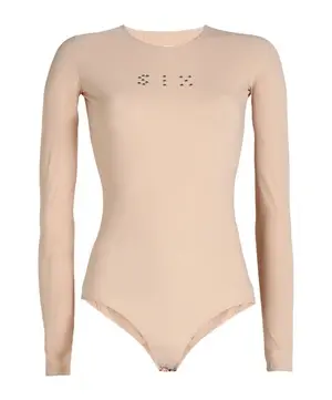 MAISON MARGIELA Solid Color Crew Neck Long Sleeve Top - Nude