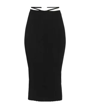 Jacquemus Ribbed Knit Midi Skirt