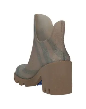 Burberry Checked Ankle Boots - Light Brown