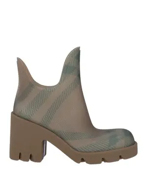 Burberry Checked Ankle Boots - Light Brown