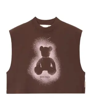 Palm Angels Spray Bear Boxy Cropped T-shirt