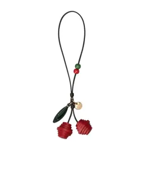 TOD'S Cherry Charm Keyring - Red