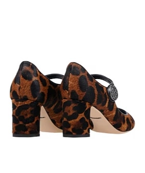 Dolce & Gabbana Leopard Print Mary Jane Block Heel Pumps