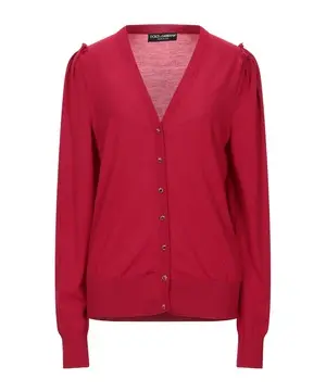 Dolce & Gabbana Solid Color Cardigans - Garnet Red