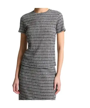 Vince Check Knit Top