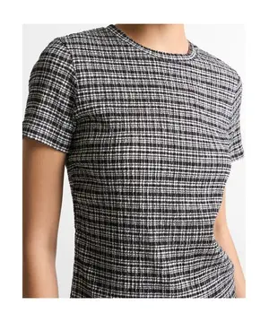 Vince Check Knit Top