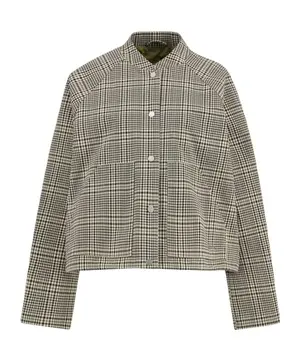 Barbour Plaid Cropped Jacket - Gray