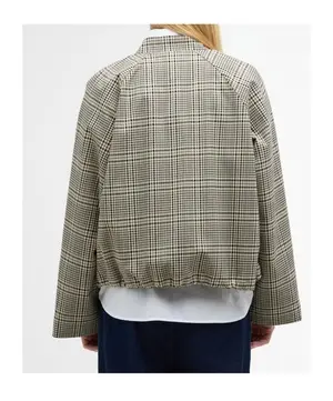 Barbour Plaid Cropped Jacket - Gray