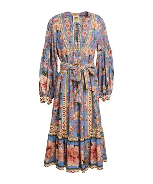 Farm Rio Bohemian Floral Print Maxi Dress - Blue