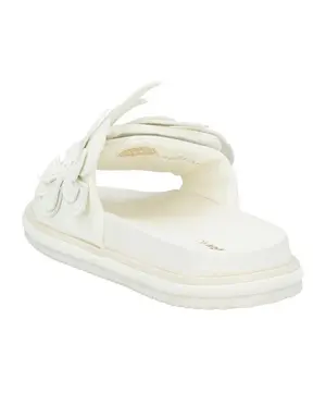Farm Rio Solid Color Slide Sandals - White