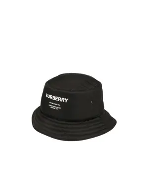 Burberry Solid Color Printed Fisherman Hat - Black