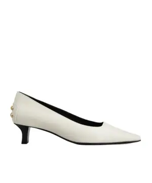TOD'S Leather Pumps With Metallic Detailing - White