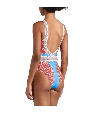 Farm Rio Printed One-piece Swimsuit With Belt