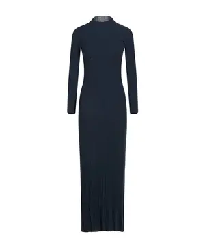 Jacquemus Ribbed Knit Mock Neck Maxi Dress - Blue