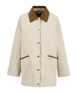 Barbour Logo Quilted Jacket With Corduroy Collar
