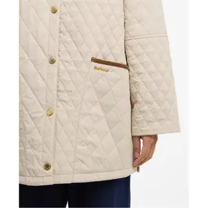 Barbour Logo Quilted Jacket With Corduroy Collar