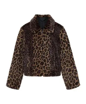 ALLSAINTS ALLSAINTS Leopard-Print Zip-Up Cropped Jacket Leopard Brown