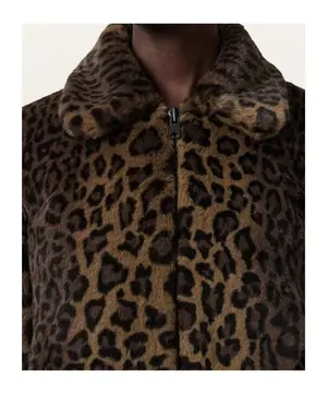 ALLSAINTS Leopard-print Zip-up Cropped Jacket - Leopard Brown