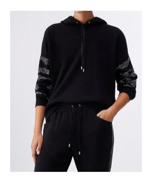 Liu Jo Long-sleeve Drawstring Hoodie With Embellished Sleeves