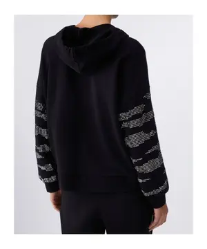 Liu Jo Long-sleeve Drawstring Hoodie With Embellished Sleeves
