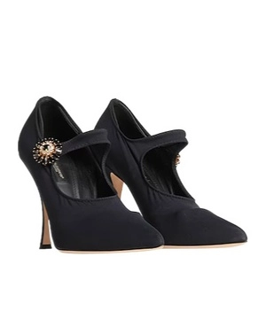 Dolce & Gabbana Pointedtoe Crystal Highheels - Black
