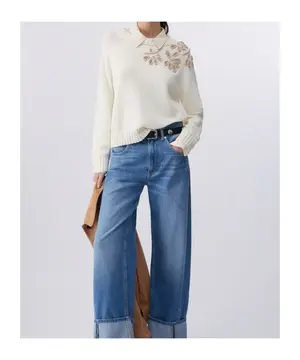 Liu Jo Striped Embellished Sweater