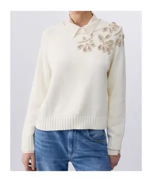 Liu Jo Striped Embellished Sweater