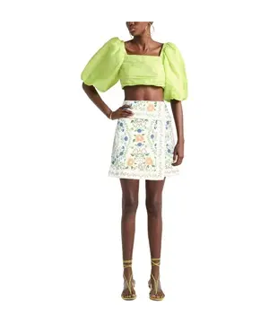 Farm Rio Printed Layered Midi Skirt