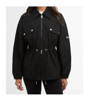 Barbour Collared Zip-up Jacket With Adjustable Waist And Patch Pockets