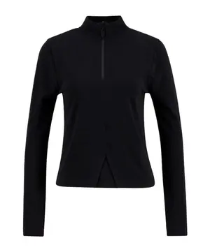 Barbour Dallas Half Zip Top With Long Sleeves And Front Slit